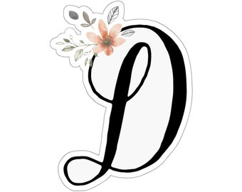 Letter E Flower Vinyl Sticker Monogram Best Friend Gift - Etsy