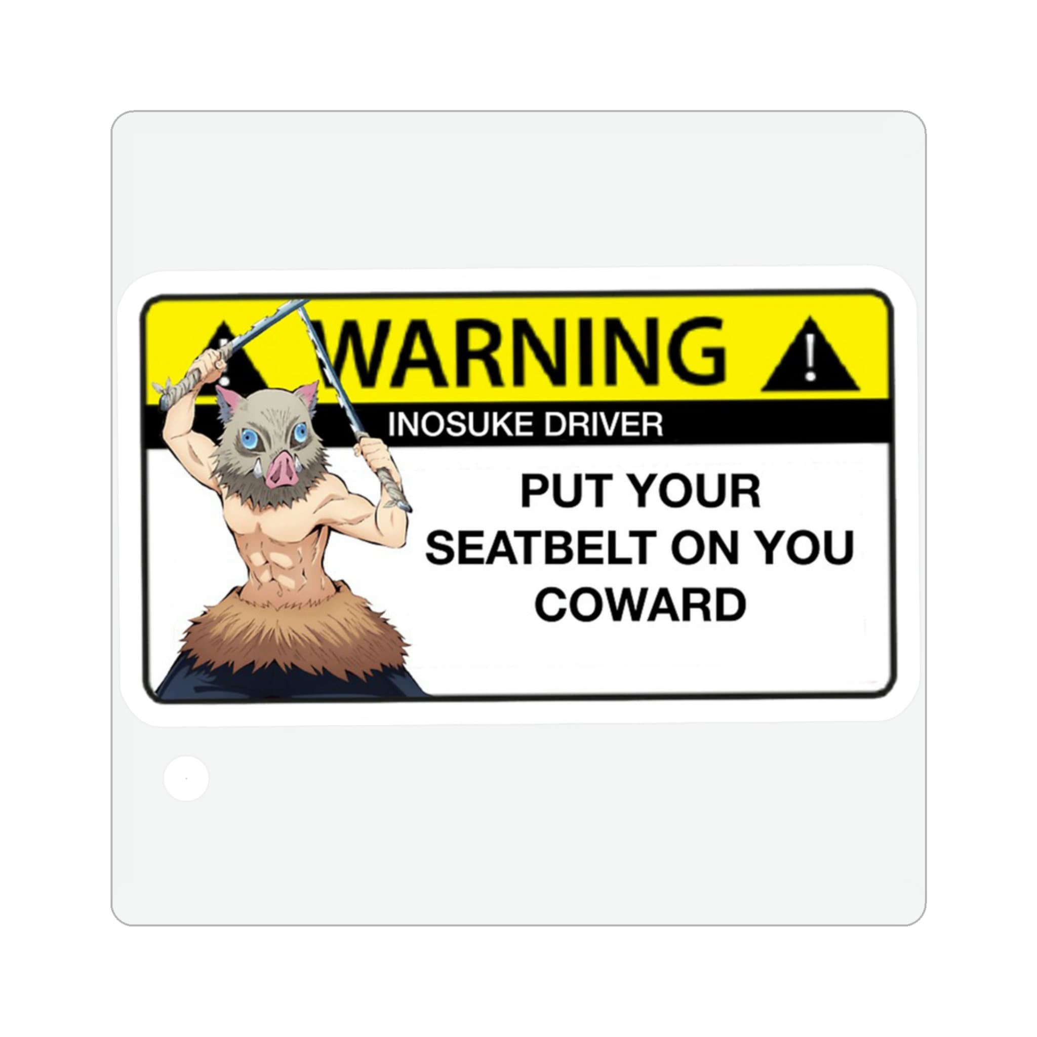 Anime Car Warning Sticker | Inosuke Driver Sticker | Anime Manga ...