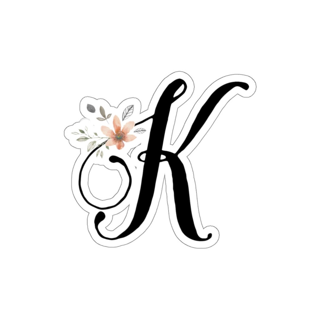 Spring Flower Letter 'K' Vinyl Sticker | Letter Monogram | Best Friend ...