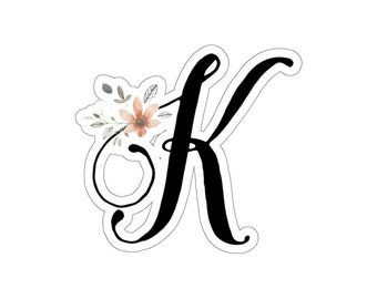 Spring Flower Letter A Vinyl Sticker, Monogram, Best Friend Gift ...