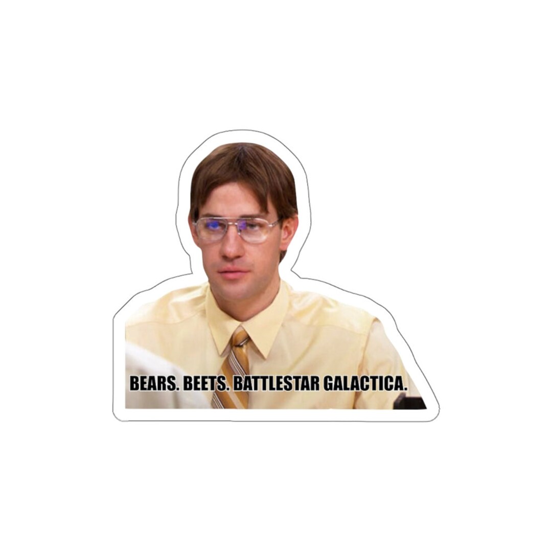 The Office Sticker Jim Halpert Vinyl Sticker Bears Beets - Etsy