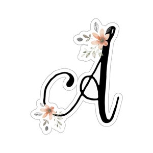 Spring Flower Letter 'A' Vinyl Sticker Letter Monogram Best Friend Gift ...
