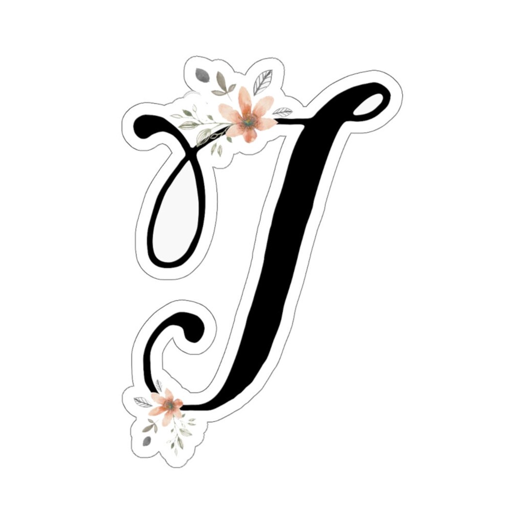Spring Flower Letter 'I' Vinyl Sticker | Letter Monogram | Best Friend ...