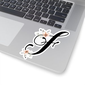 Spring Flower Letter 'F' Vinyl Sticker Letter Monogram Best Friend Gift ...