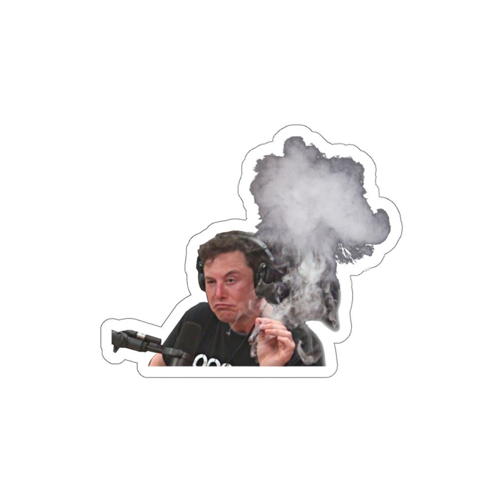 Elon Musk Sticker Joe Rogan Podcast Elon Musk Smoking - Etsy
