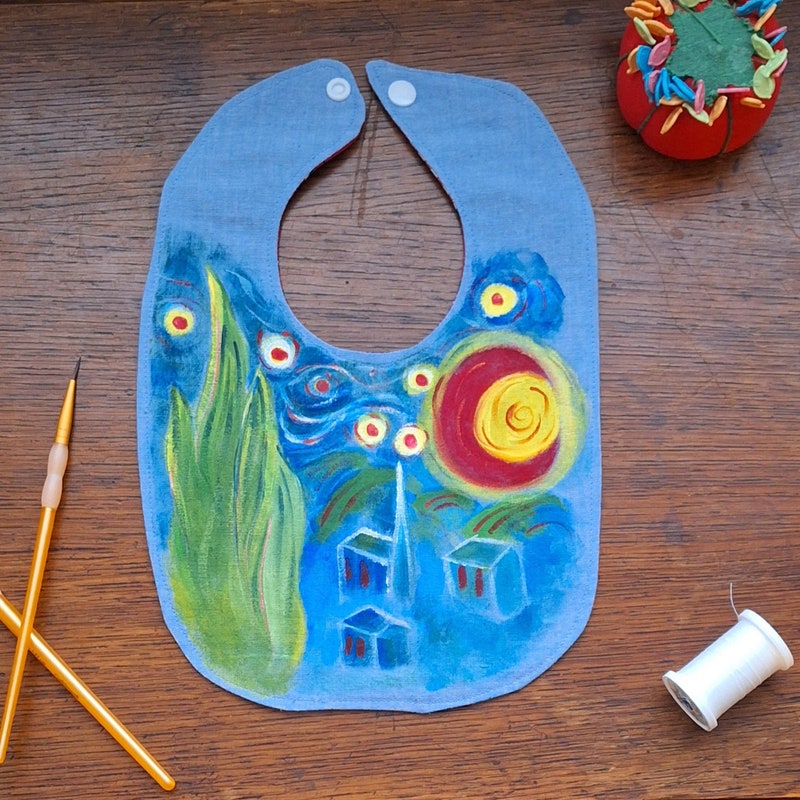 Handpainted Baby Bib - Etsy