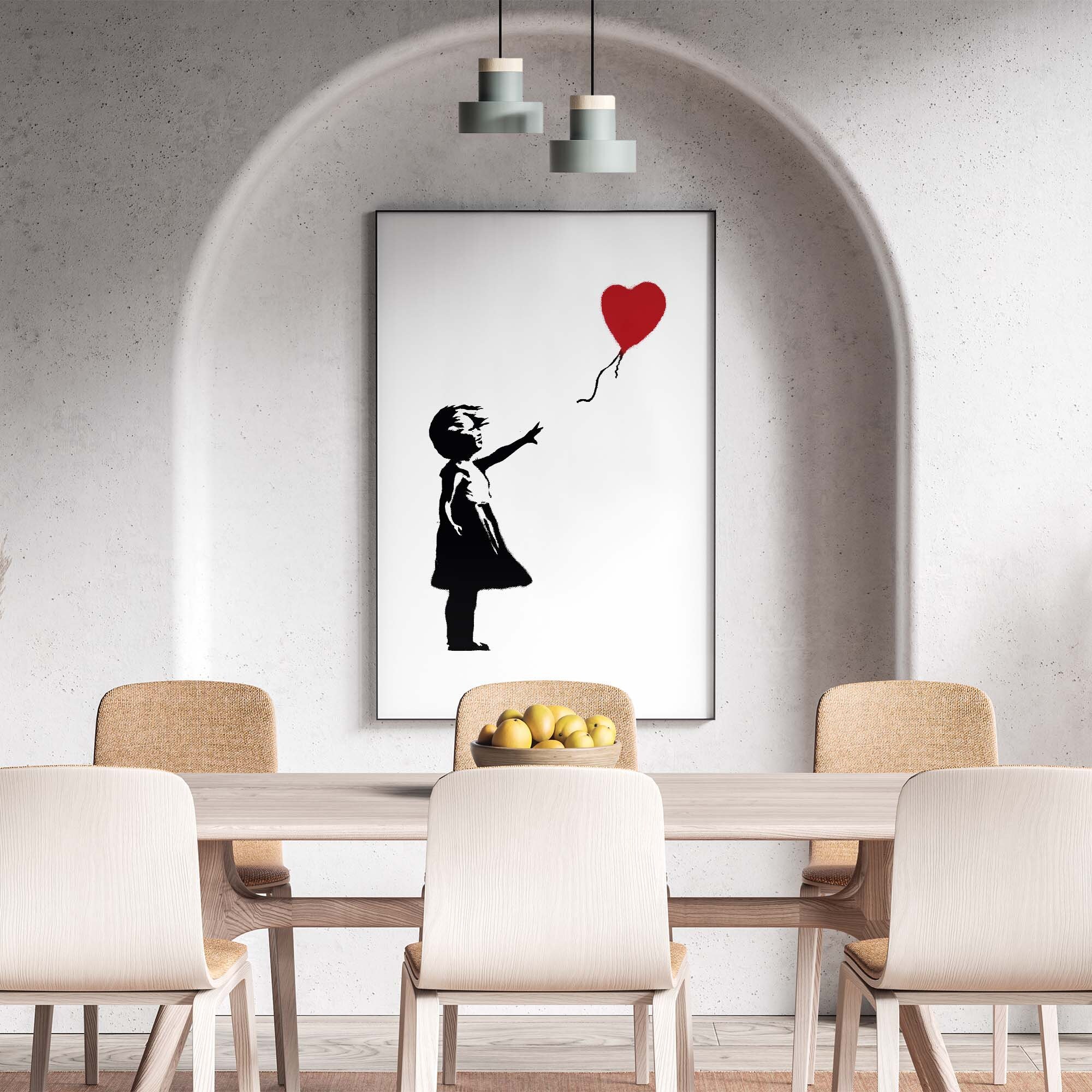 Banksy - Red Balloon Girl Poster, Banksy Graffiti, Wall Decor ...
