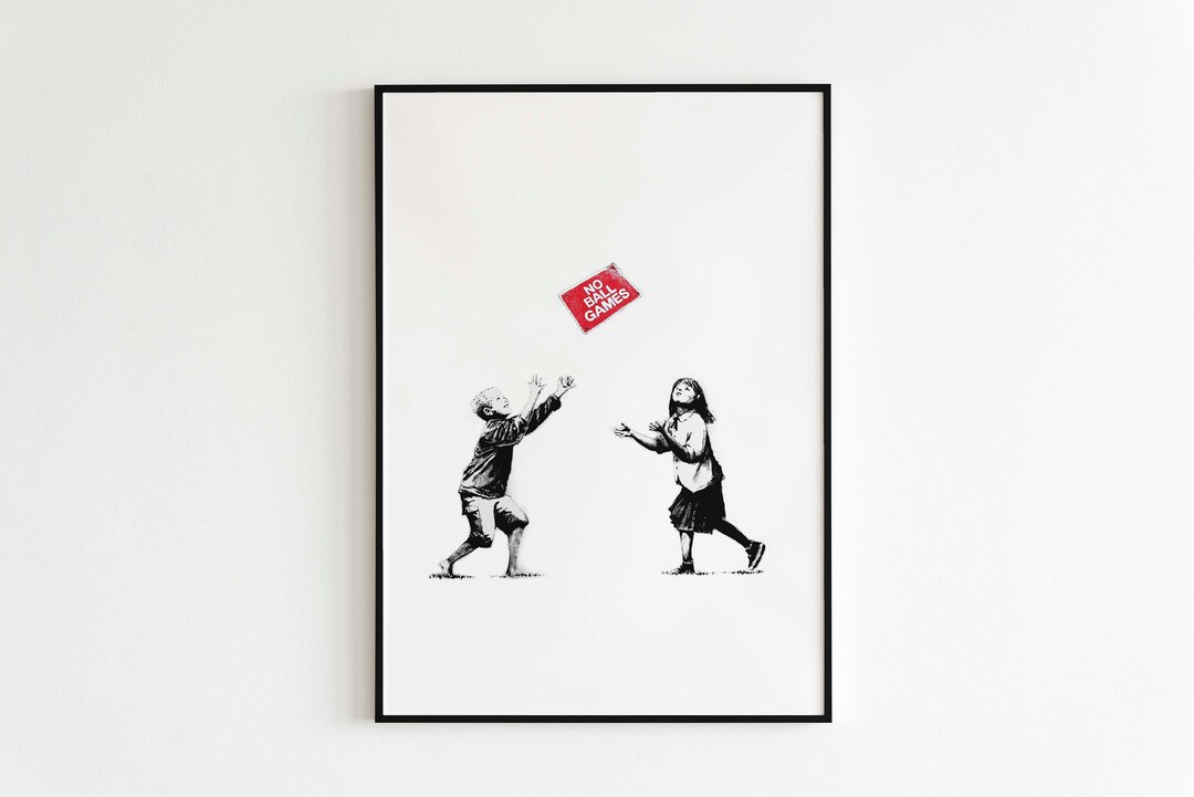 Banksy - No Ball Games Poster, Banksy Graffiti, Wall Decor, Printable ...