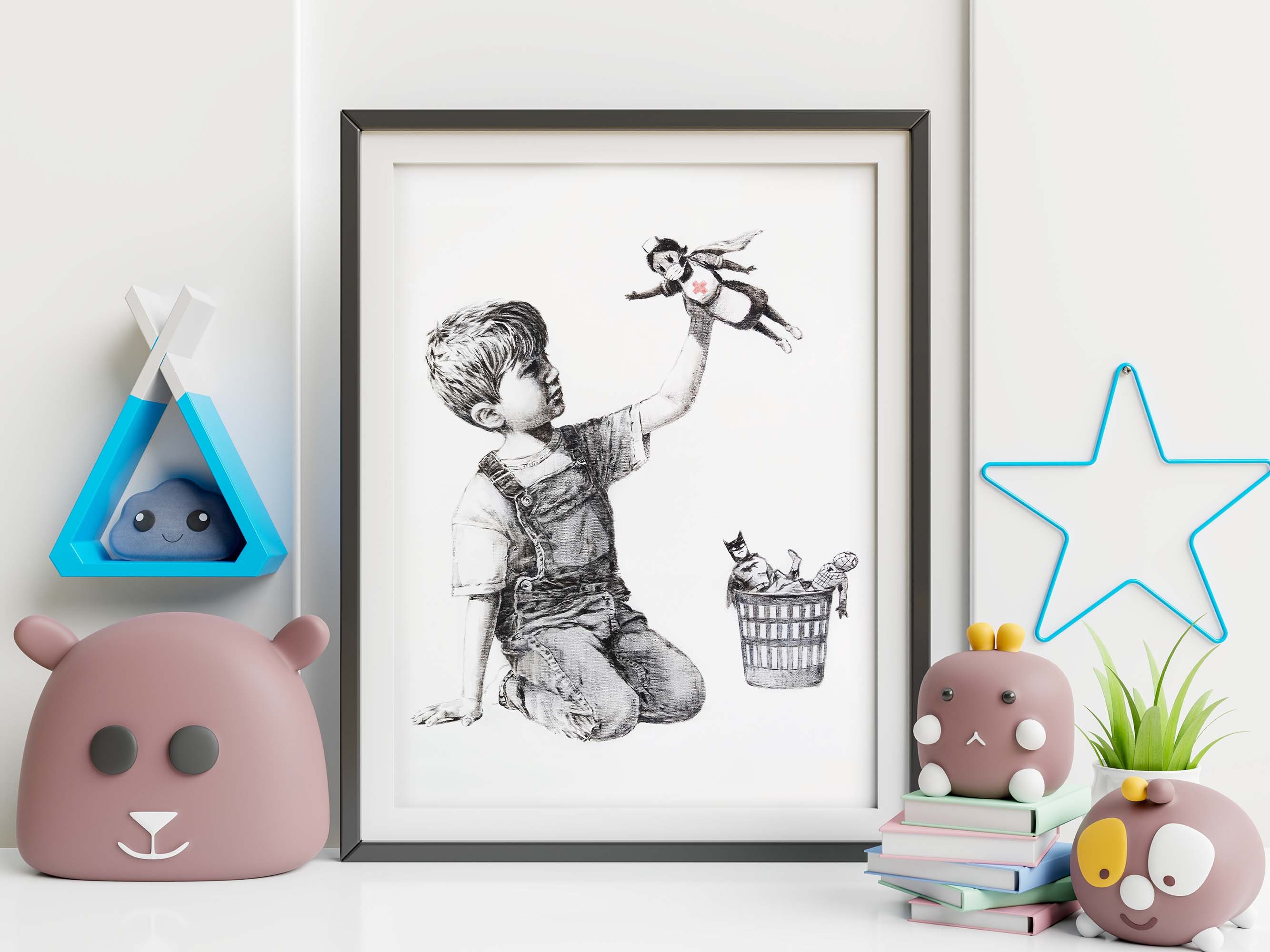 Banksy - Game Changer, Hospital Superhero Nurse Poster, Banksy Graffiti ...