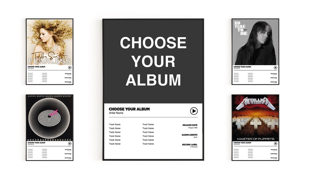 CUSTOM Album | Personalised Album Poster Print, Choose Your Album ...