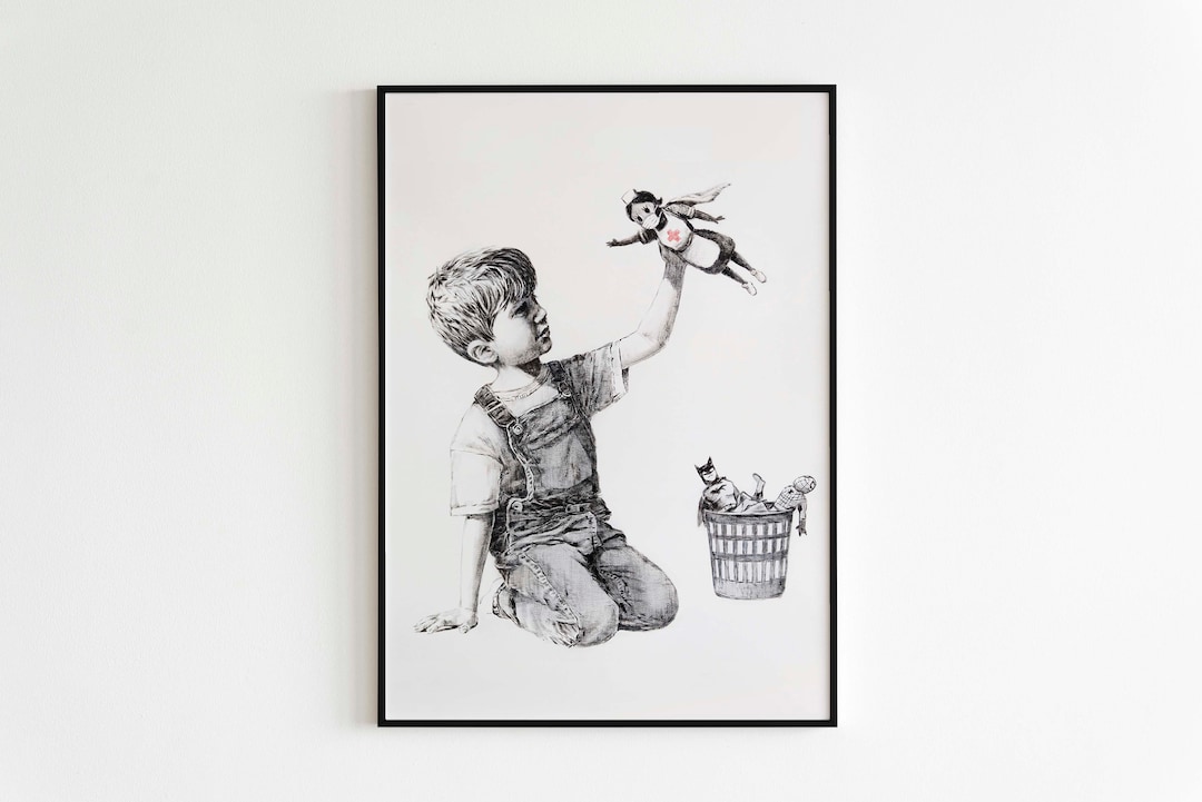 Banksy - Game Changer, Hospital Superhero Nurse Poster, Banksy Graffiti ...