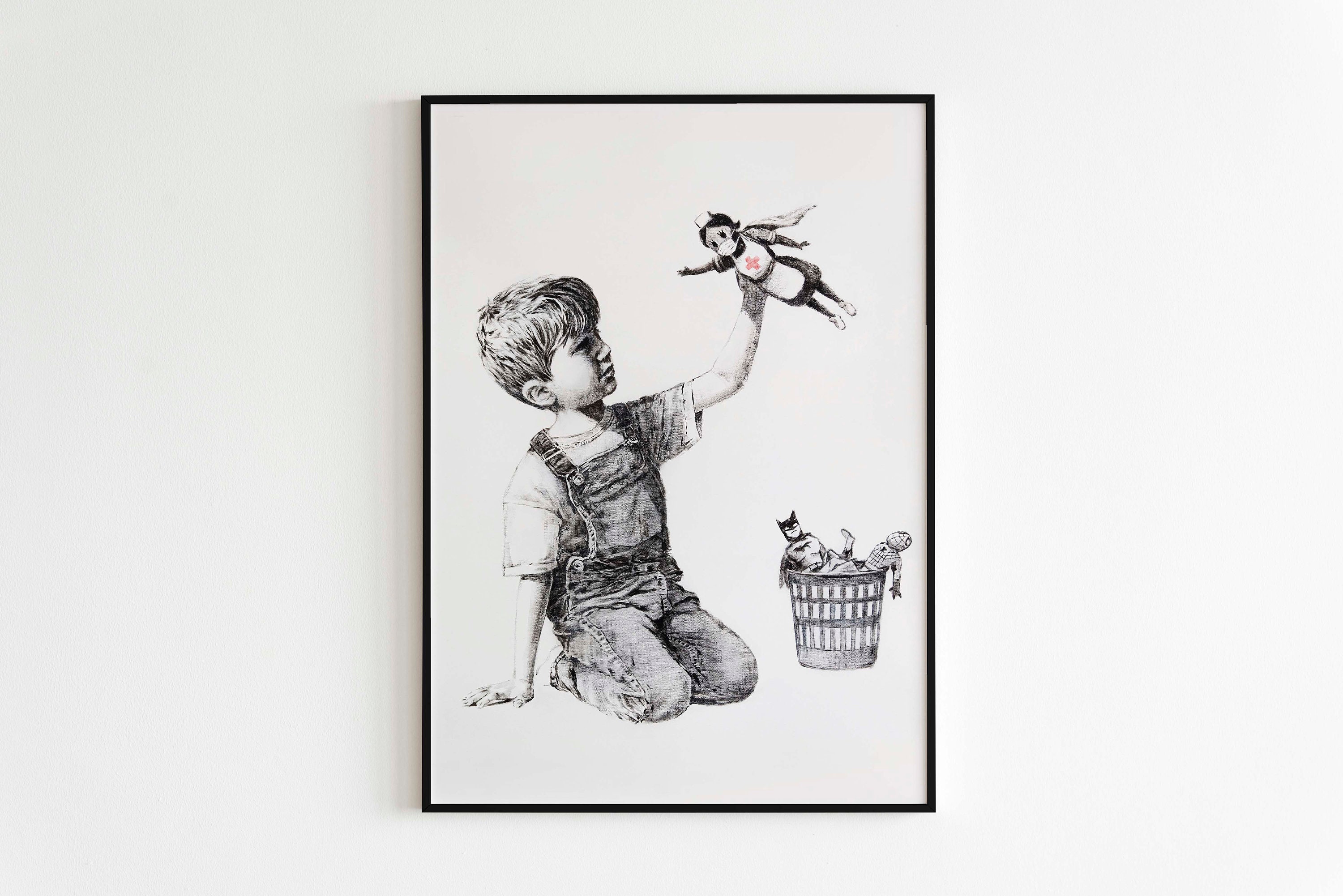 Banksy - Game Changer, Hospital Superhero Nurse Poster, Banksy Graffiti ...