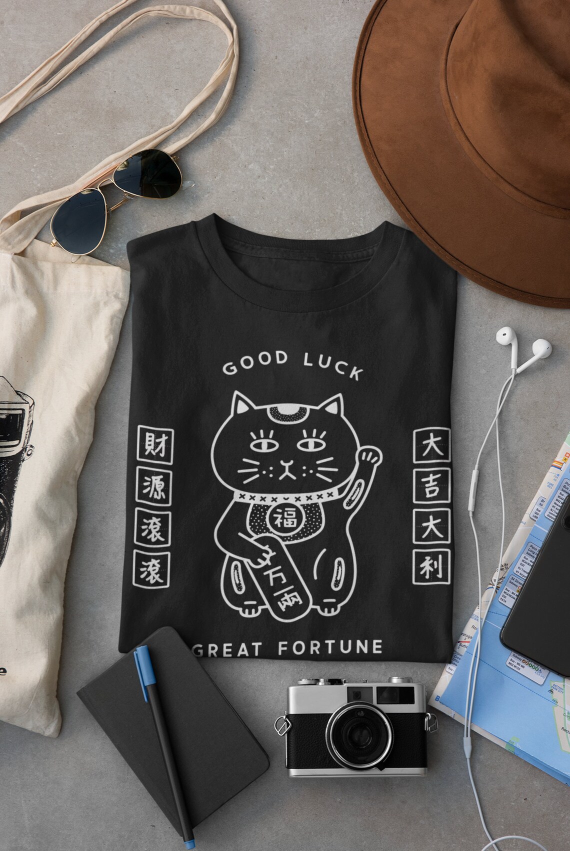 Fortune Series | Fortune Cat T-shirt | Lucky Cat T-shirt | Maneki Neko ...