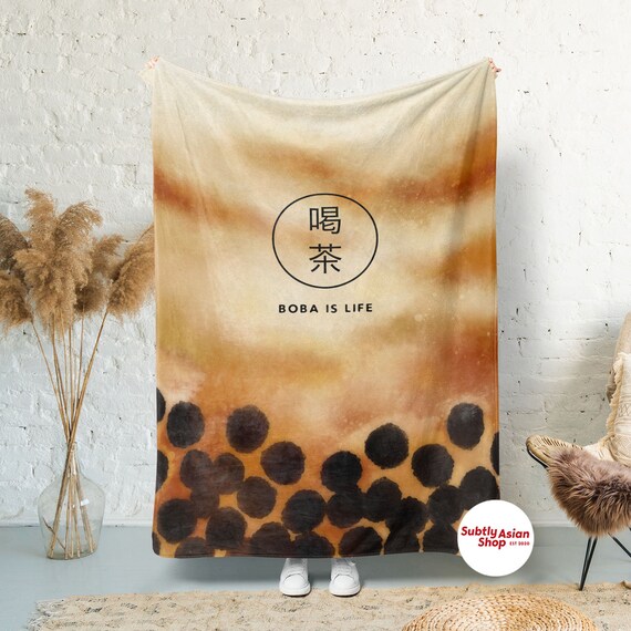 Boba Blanket Brown Sugar Milk Tea Boba Throw Blanket Boba Gag | Etsy