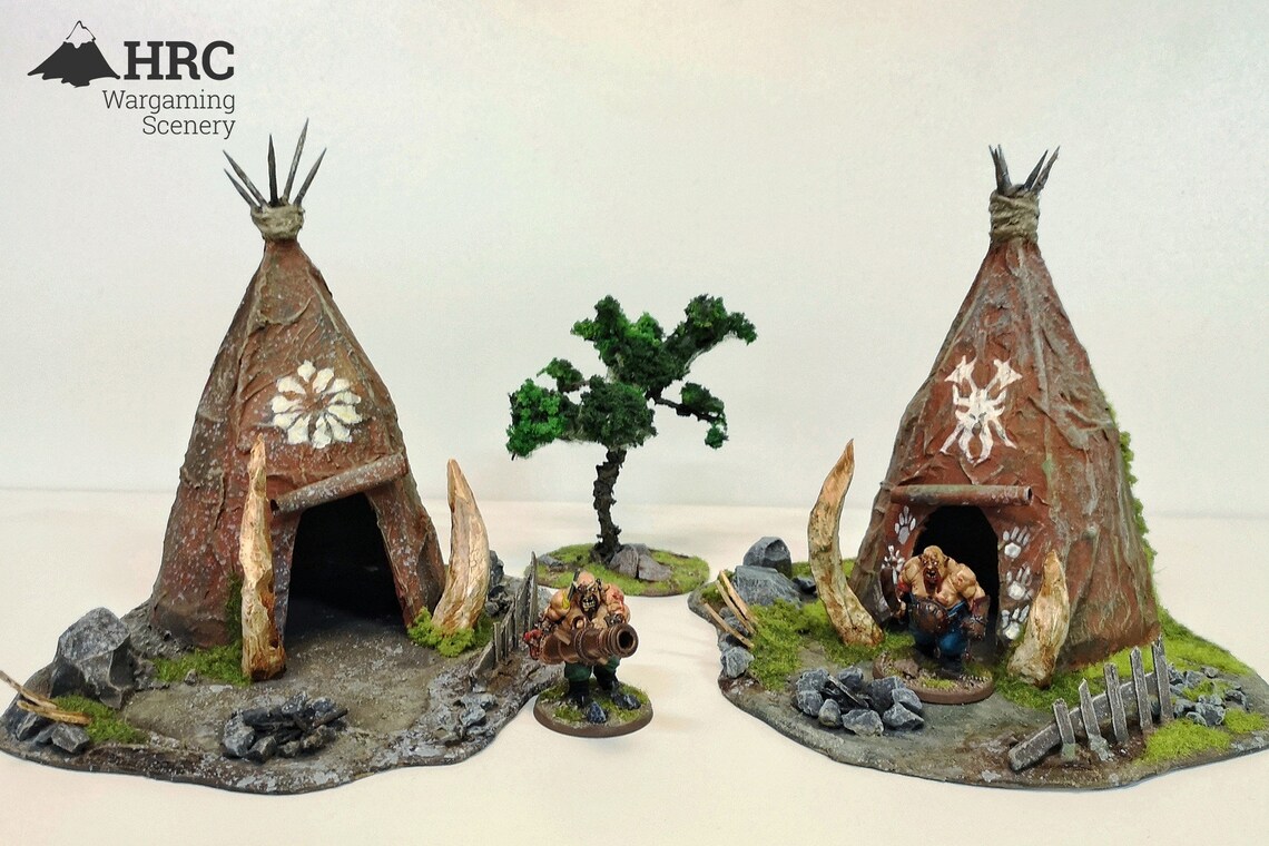 Ogres Camp painted flocked wargaming terrain scenery for | Etsy