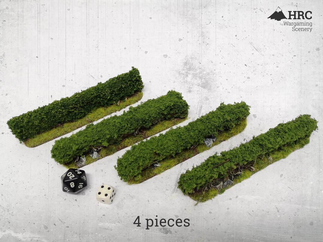 Wargaming Hedges Set - Painted, Flocked Wargaming Terrain - Obstacle ...