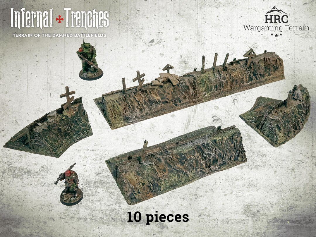 Modular Trench Lines: 10 Pieces - Trench Crusade Terrain, Painted ...