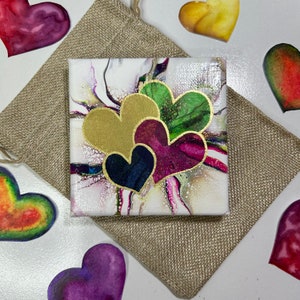 Mini Heart Art. Fluid Art Heart. Heart Decor. Valentine Decor ...