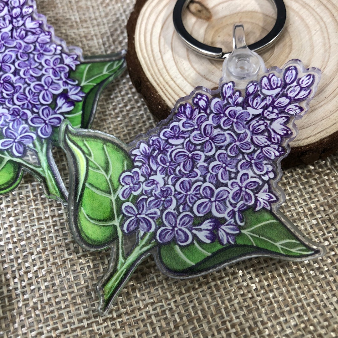 Lilac Keychain: Large Acrylic Key Charm - Etsy