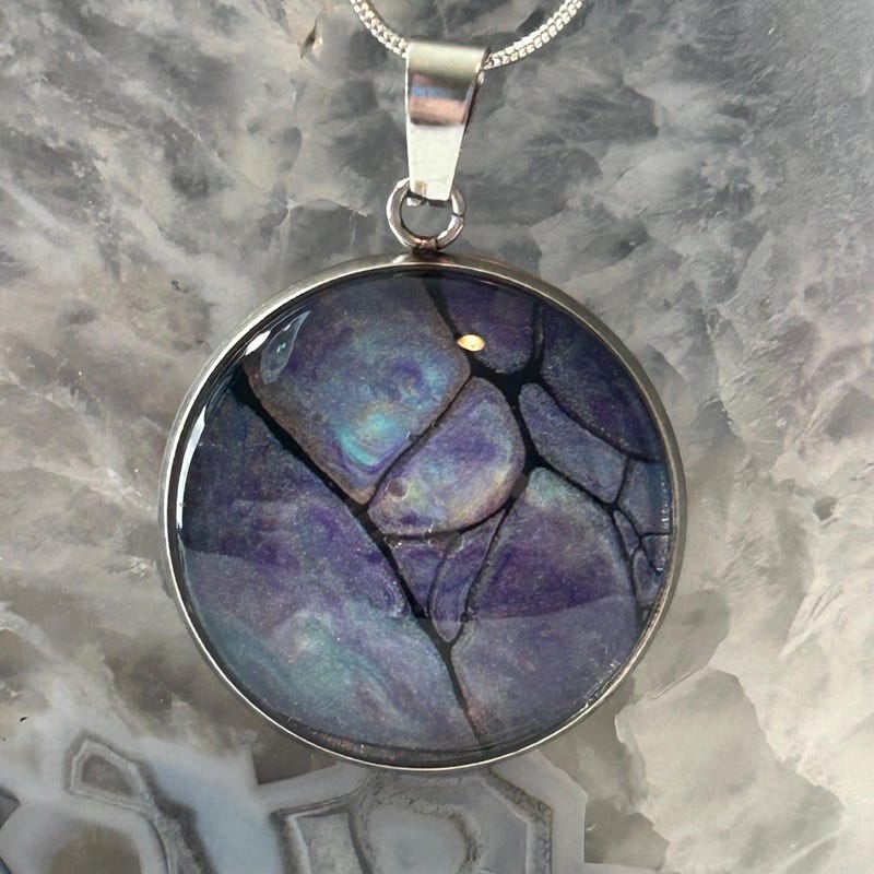 Acrylic Pour Art Necklaces - Etsy