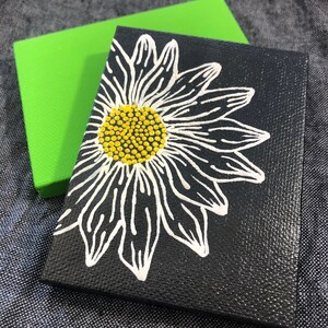 Daisy Mini Canvas Painting, Daisy Decor, Hand Painted, 3 X 4. Gift Idea ...