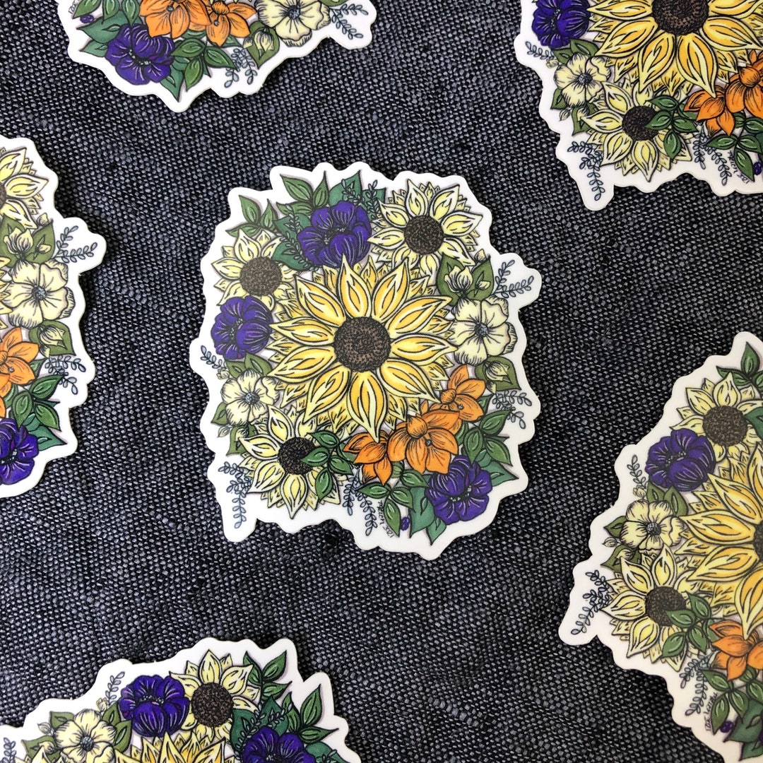Sunflowers Sticker. Sunflower Bouquet Sticker. 2.5” X 2.25” - Etsy