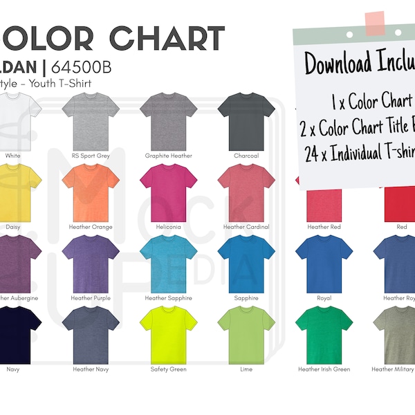 Gildan Softstyle Color Chart - Etsy
