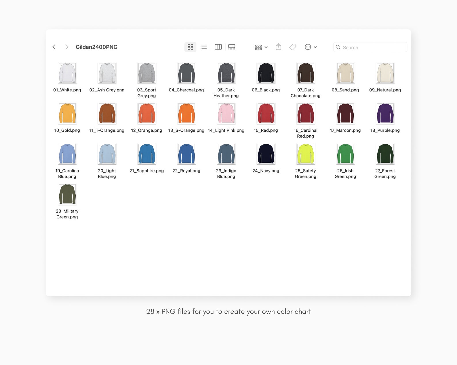 Gildan 2400 EDITABLE Canva Color Chart | Gildan 2400 Ultra Cotton Long ...