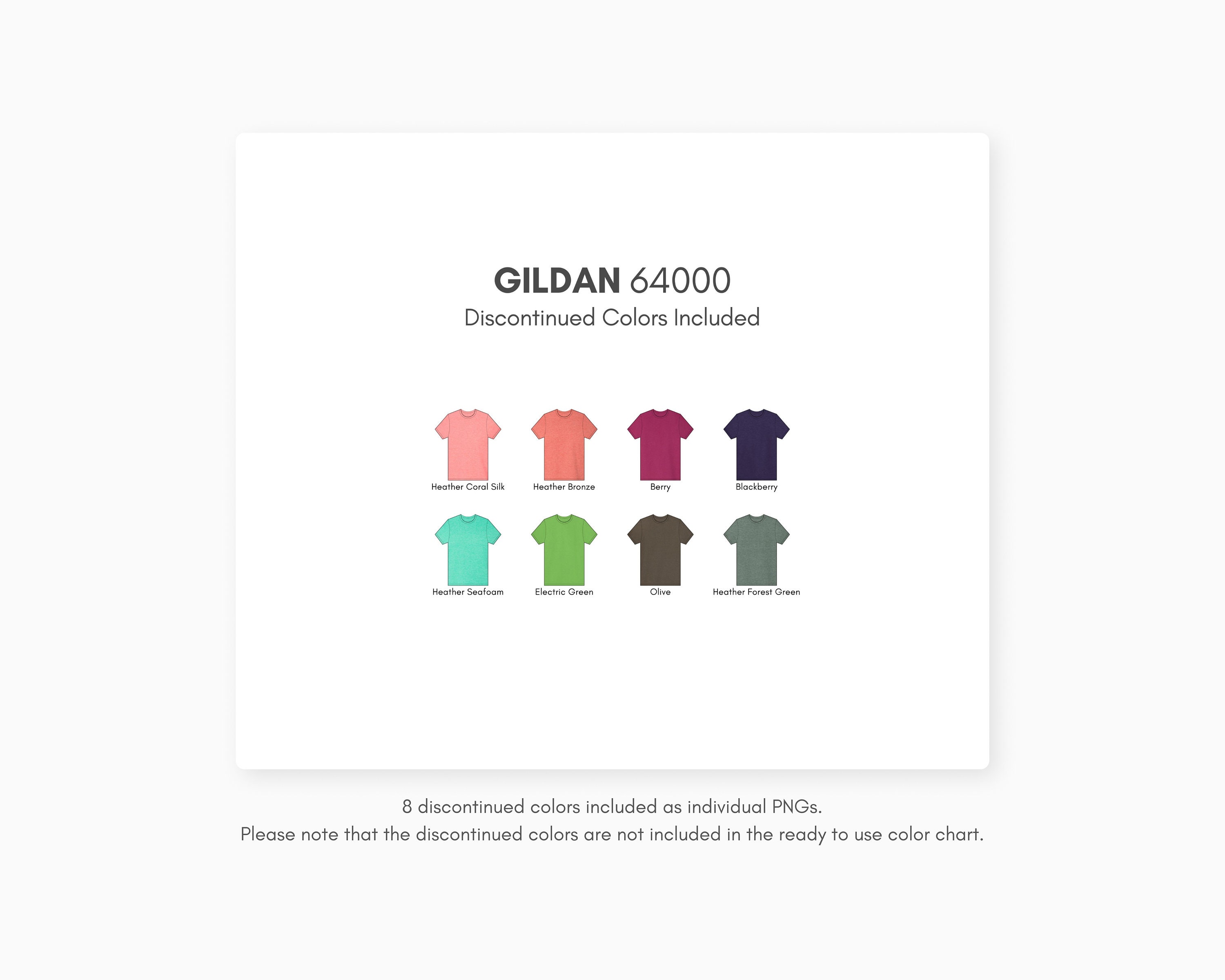 Gildan 64000 Adult T-shirt Color Chart | Gildan 64000 Softstyle Unisex ...