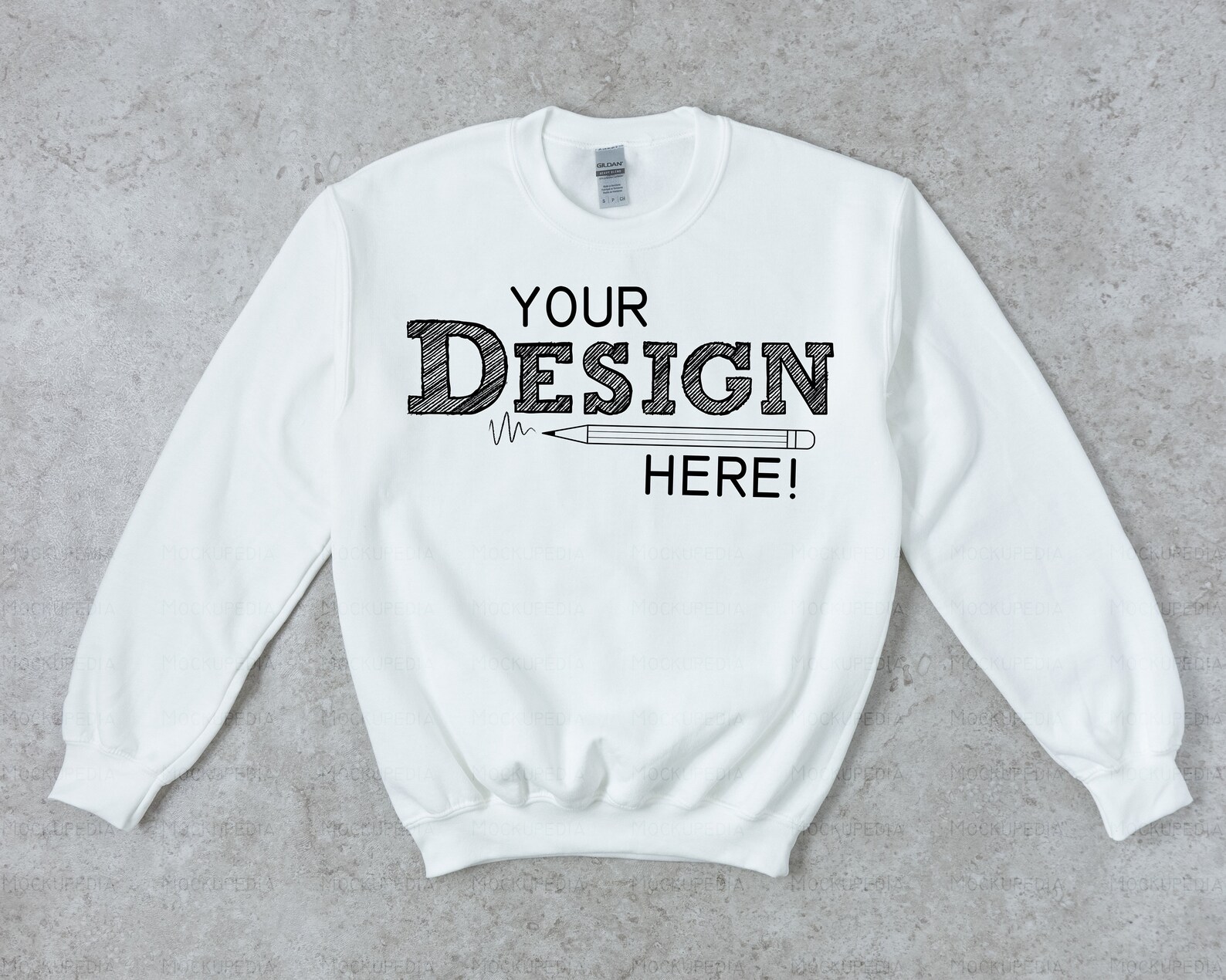 Gildan 18000 White Crewneck Sweatshirt Mock up | Gildan Heavy Blend ...