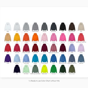 Gildan 18500 Adult Hooded Sweatshirt Color Chart | Gildan 18500 Heavy ...