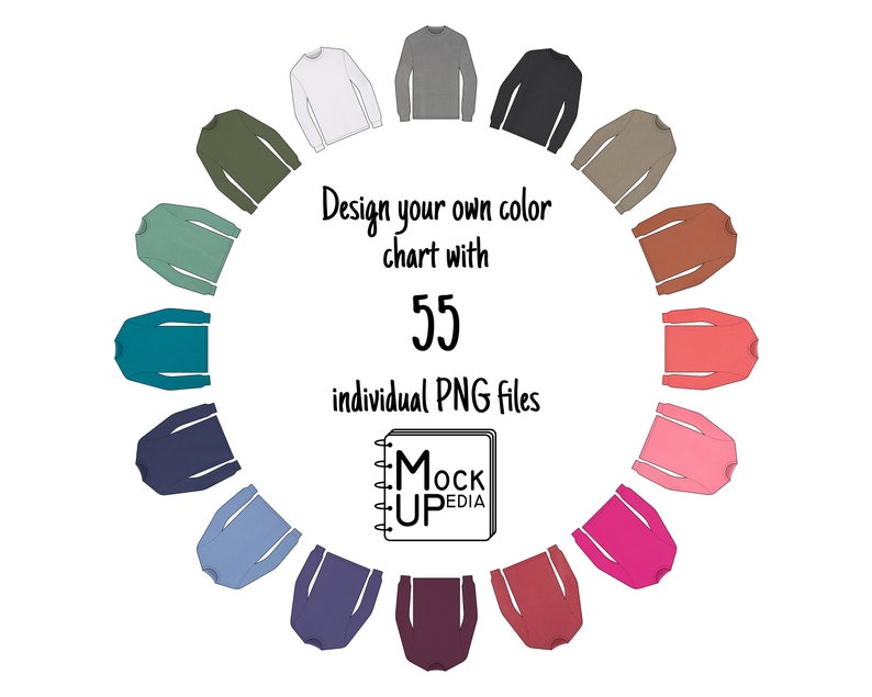 Comfort Colors 6014 Adult Long Sleeve Tee Color Chart | Comfort Colors ...