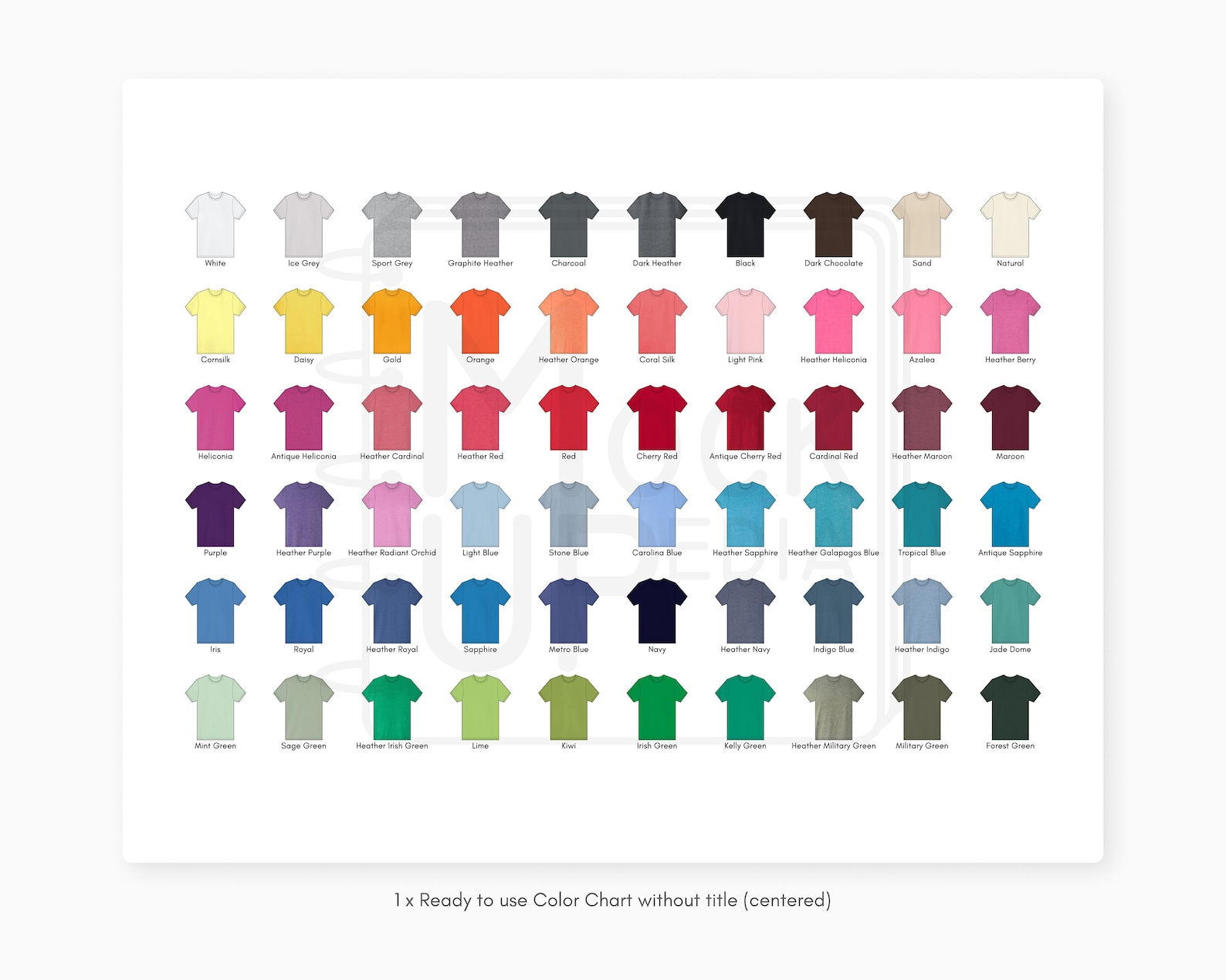 Gildan 64000 Adult T-shirt Color Chart | Gildan 64000 Softstyle Unisex ...