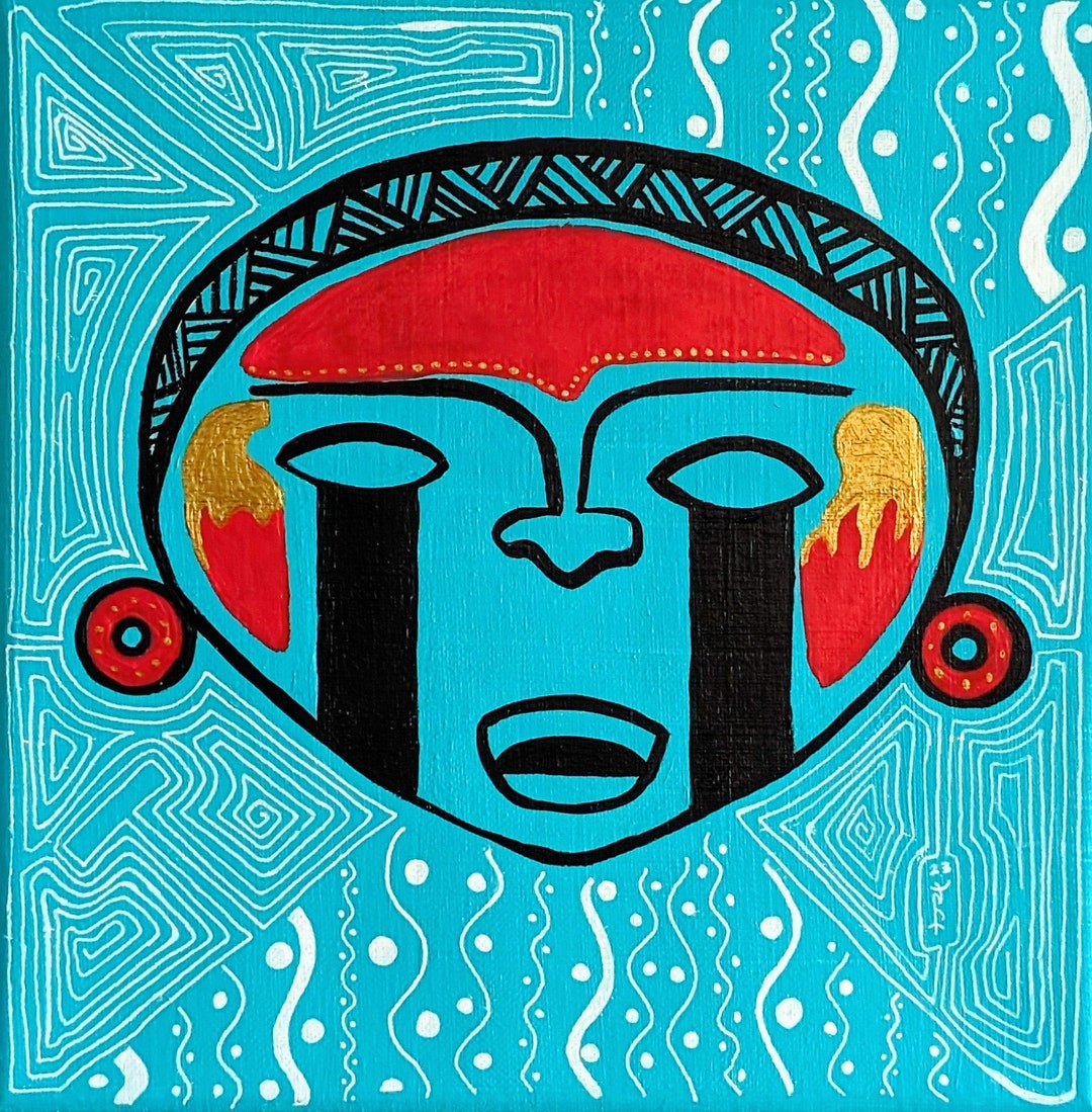 Original Acrylic Painting- "wey" by Ura Rendon, Original 8x10 Taino ...