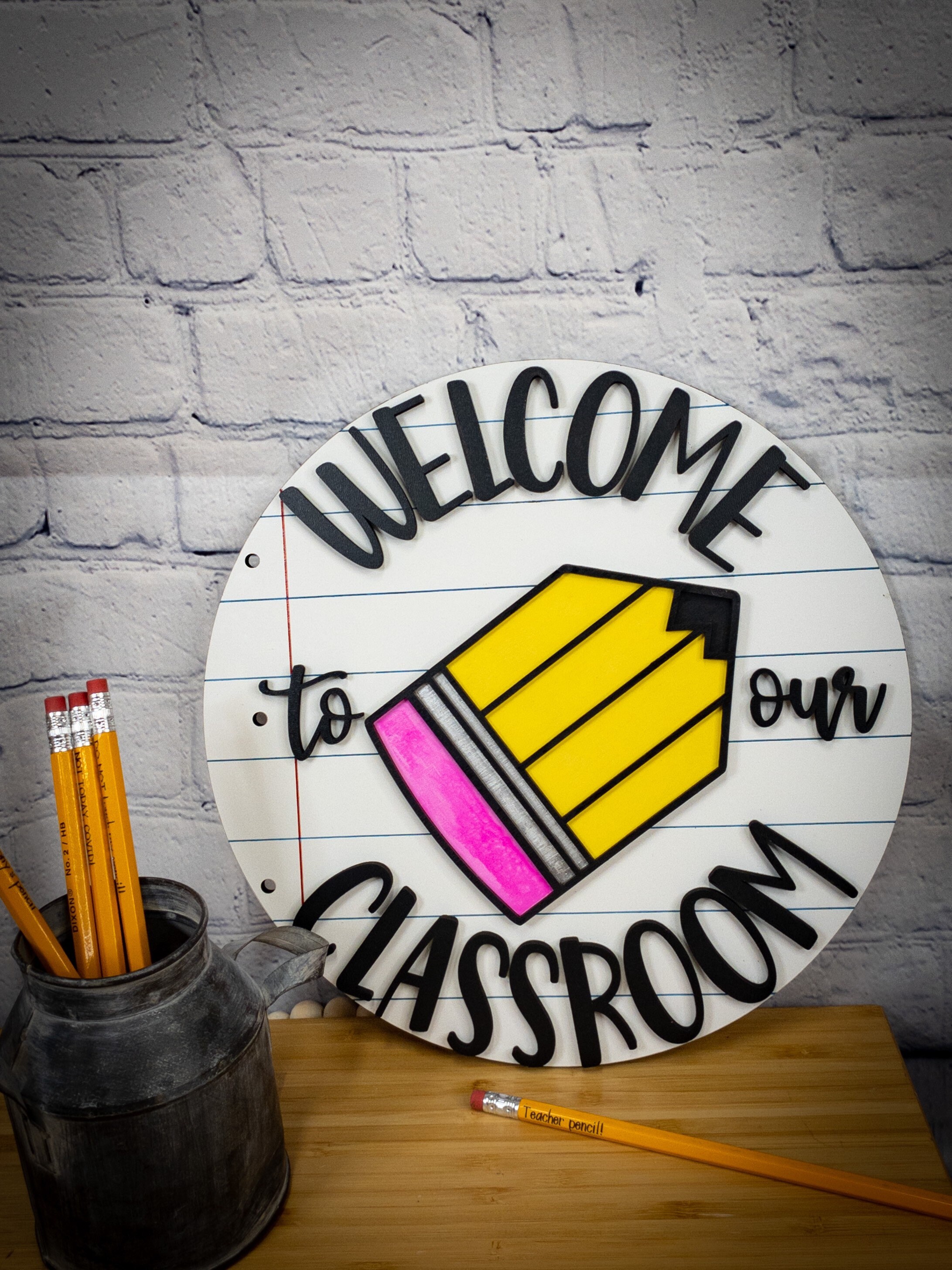 Welcome to Our Class Teacher Door Wood Laser Cut Sign - Etsy