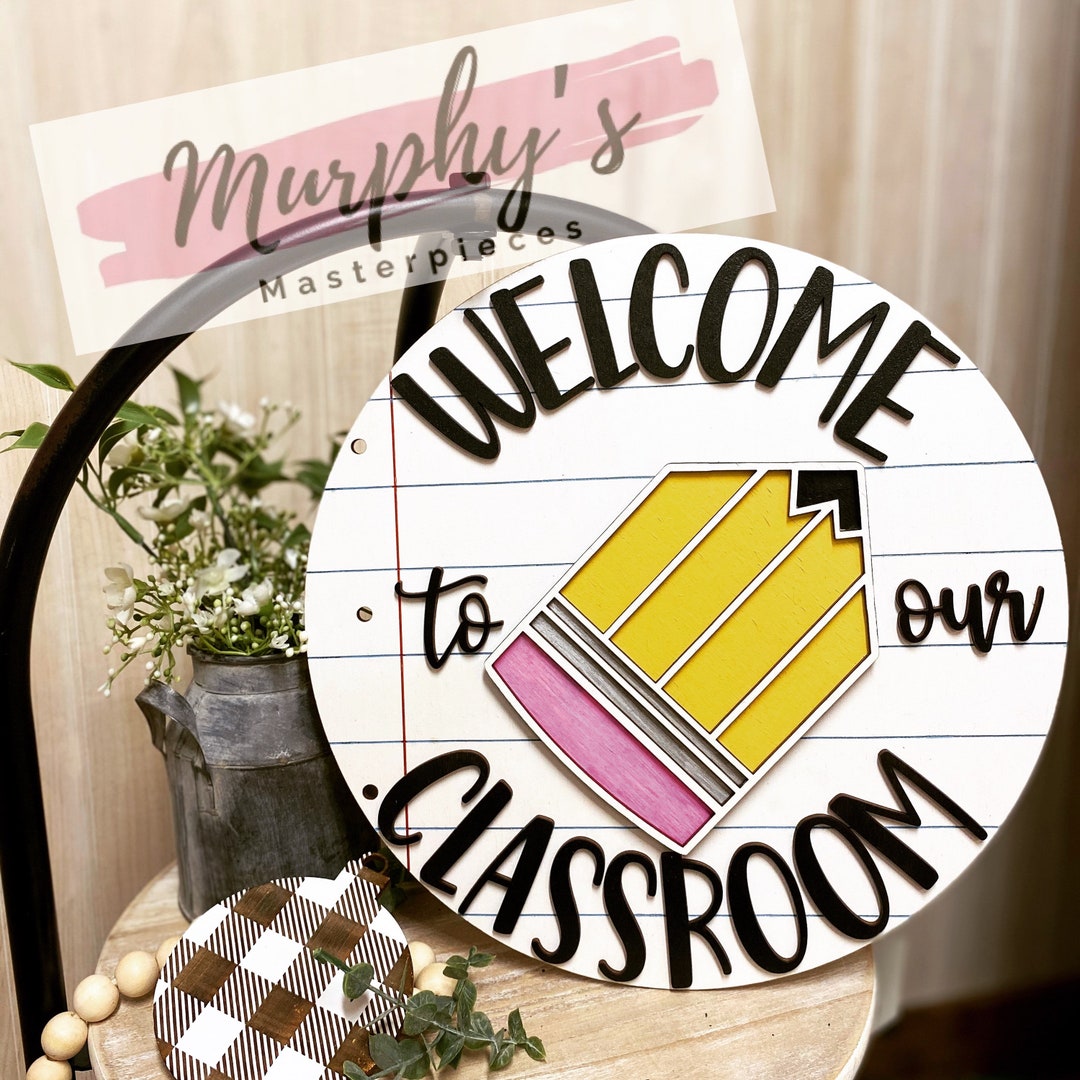 Welcome to Our Class Teacher Door Wood, Laser Cut Sign - Etsy