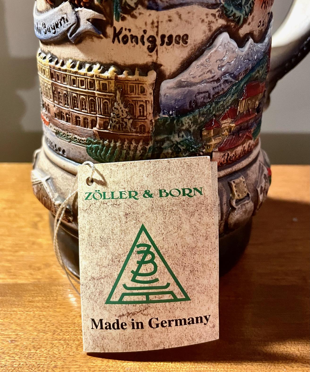 ZOLLER & BORN BAVARIAN Beer Stein Limited Edition Hand-crafted Hand ...