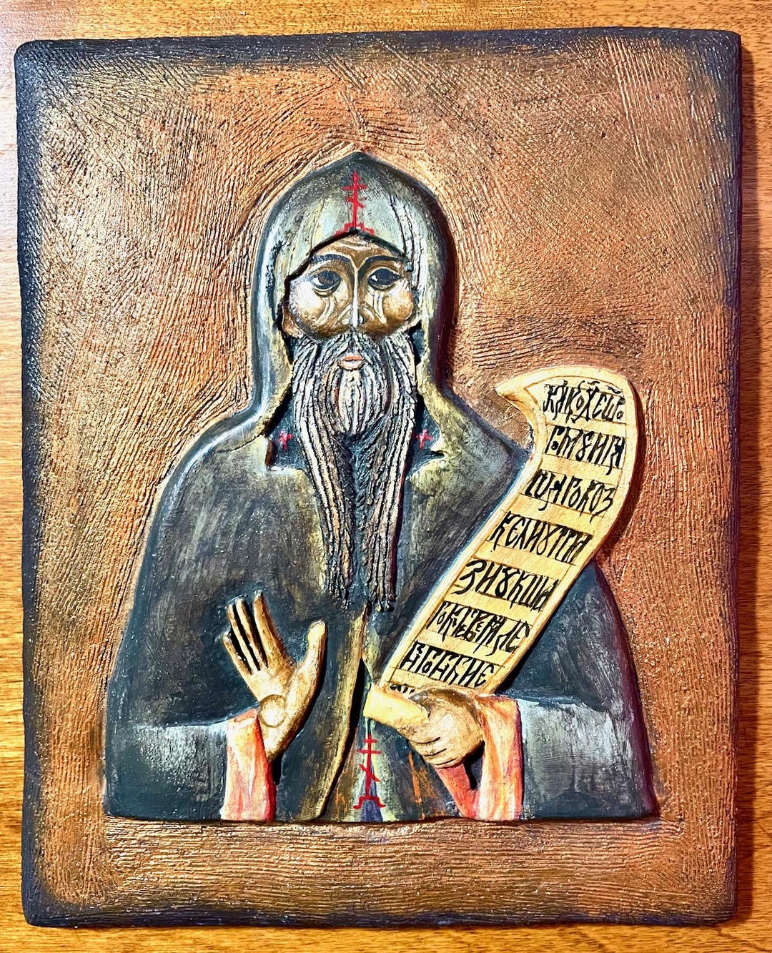 CLAY ICON of St NICETAS of Pereslavl Modern but Done After a 17th ...