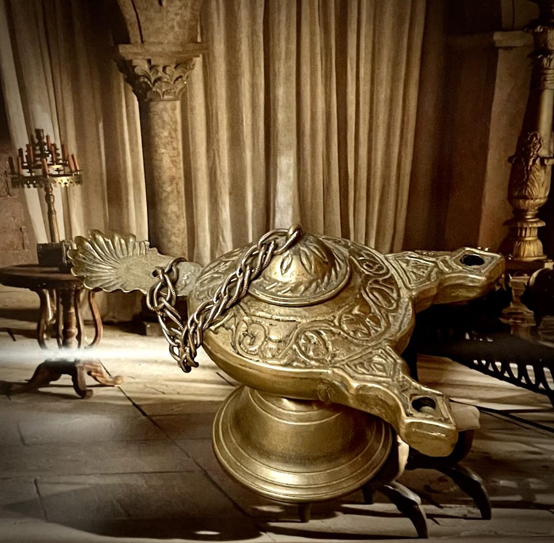 BRASS OIL LAMP Vintage Modern Neoclassical Style of Ancient Pagan ...