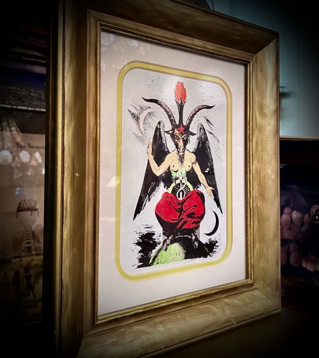 BAPHOMET ENGRAVING by Eliphas LEVI Modern Print Hand-colored Illuminati ...