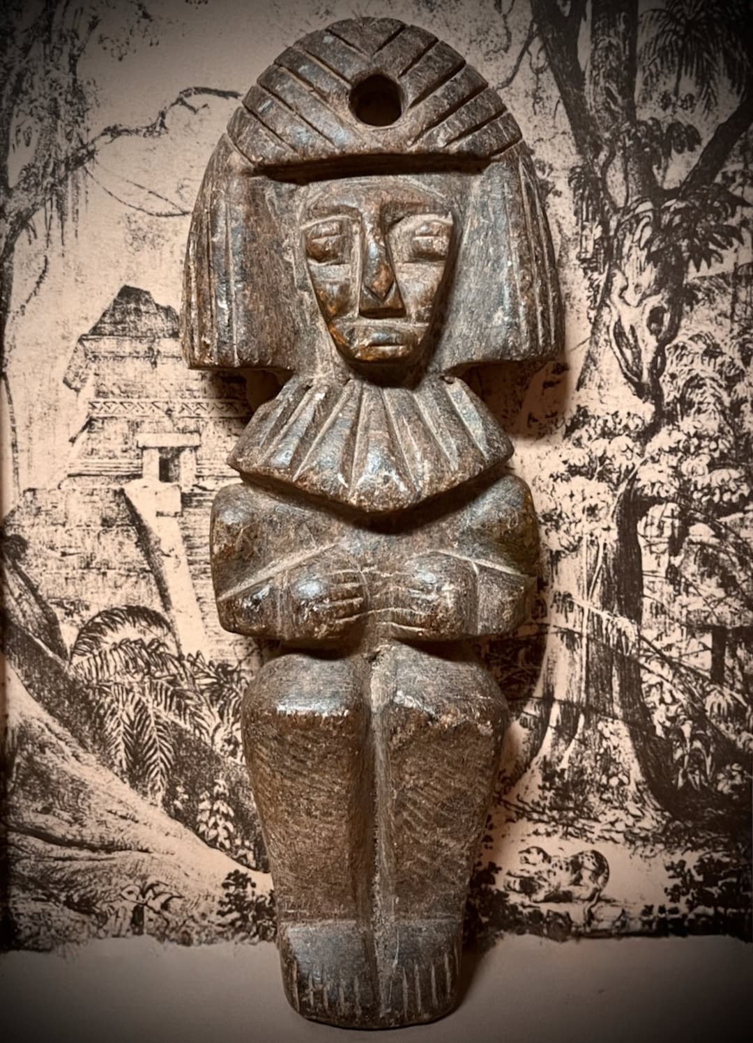 VINTAGE STONE OLMEC Squatting Female Fertility Deity or Corn Goddess ...