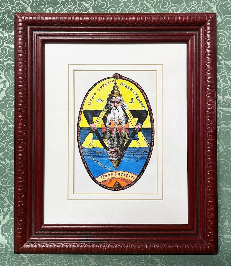 ELIPHAS LEVI HERMETIC Macroprosopus Microprosopus Hand-colored Print ...