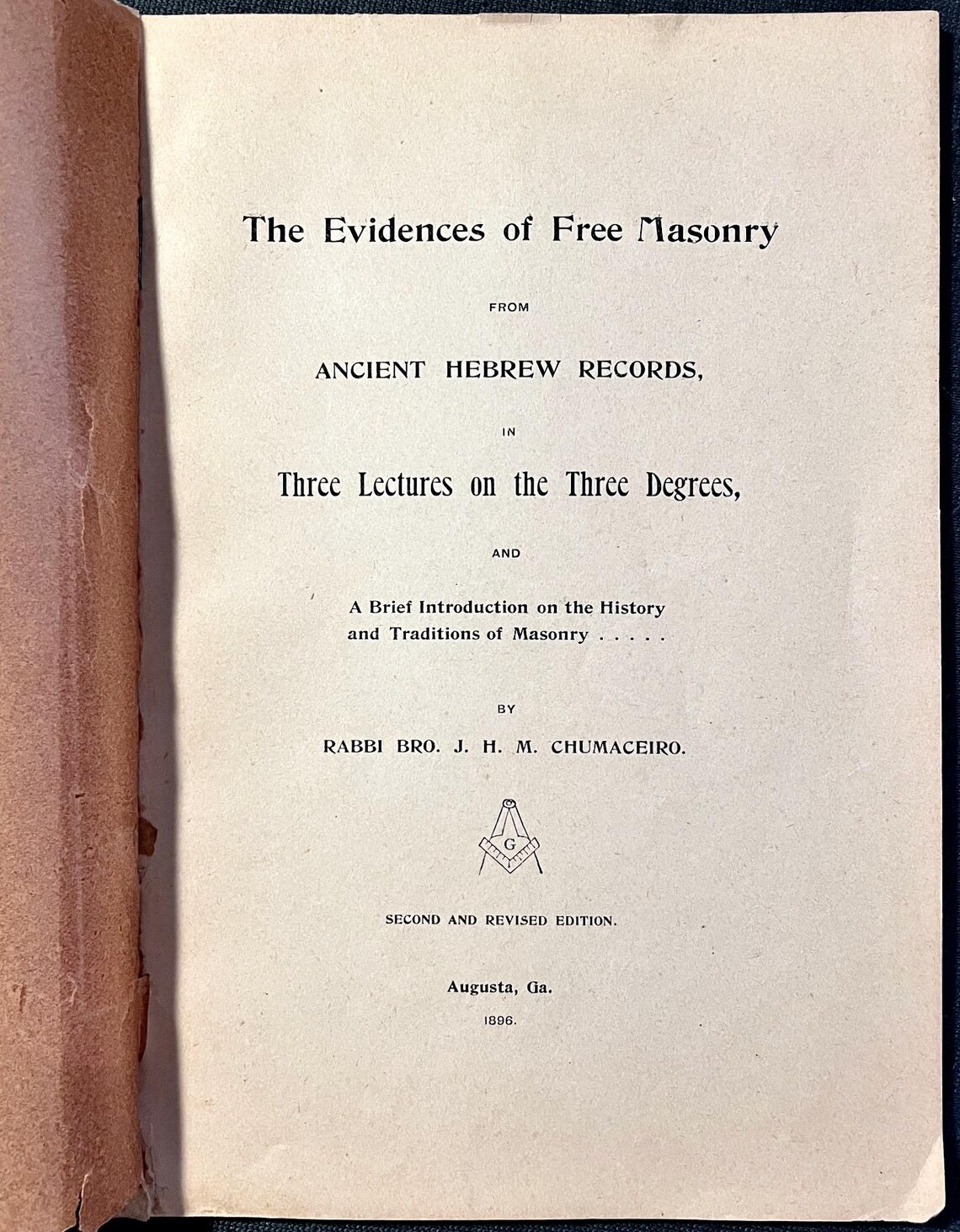 FREEMASONRY in ANCIENT HEBREW Records by Chumaceiro Rare Masonic ...
