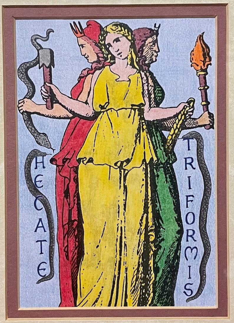 HECATE TRIFORMIS GODDESS of the Witches Hand-colored With Hand ...