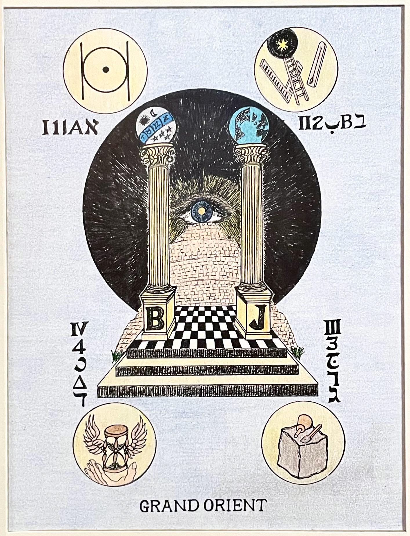 GRAND ORIENT MASONIC Jachin & Boaz Pyramid Four Dimensions Modern Hand ...