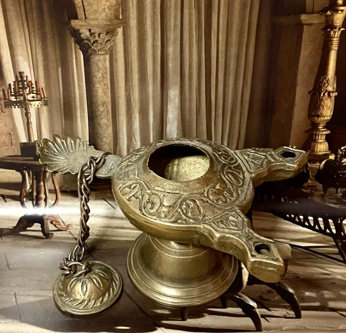 BRASS OIL LAMP Vintage Modern Neoclassical Style of Ancient Pagan ...