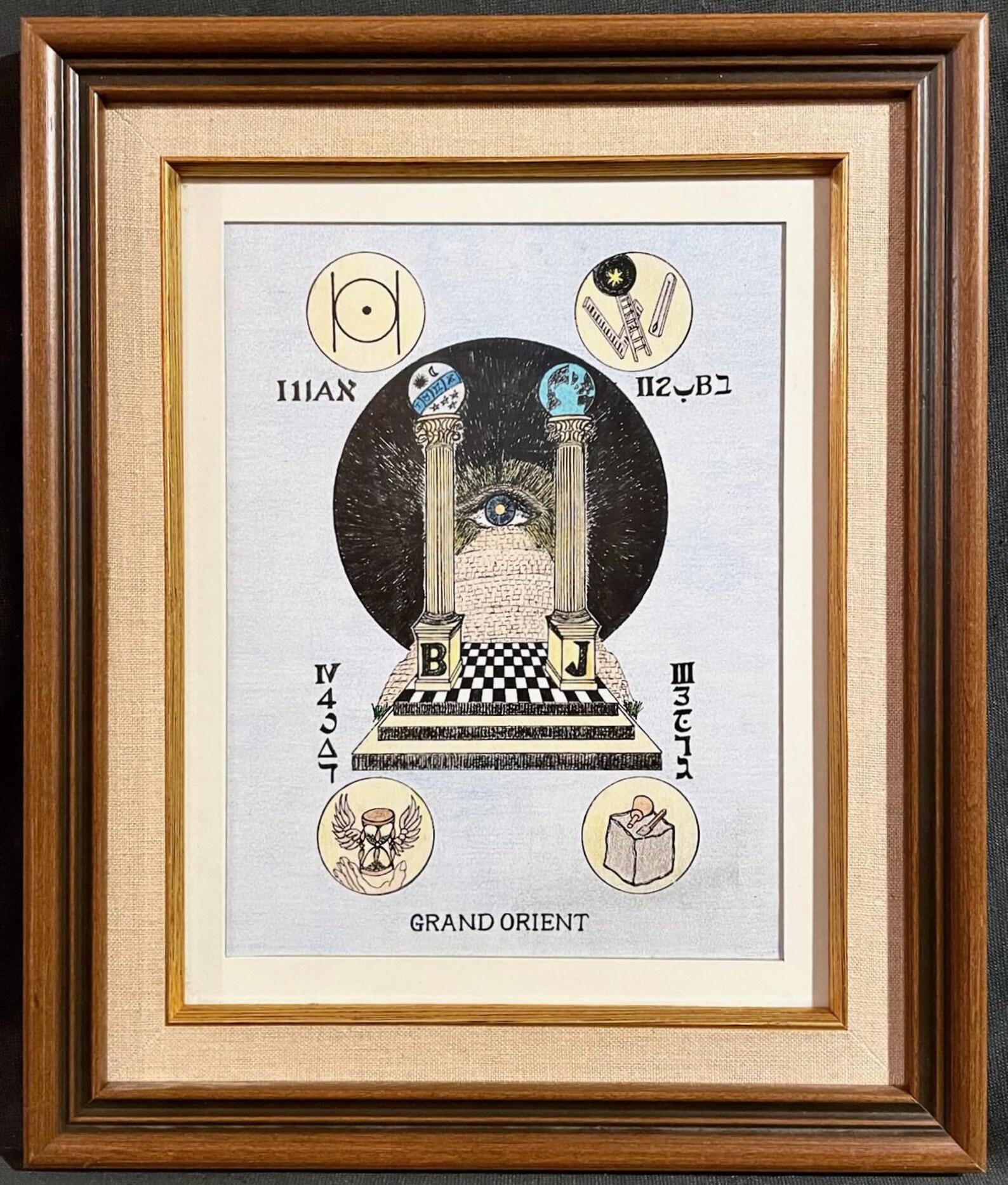 GRAND ORIENT MASONIC Jachin & Boaz Pyramid Four Dimensions Modern Hand ...