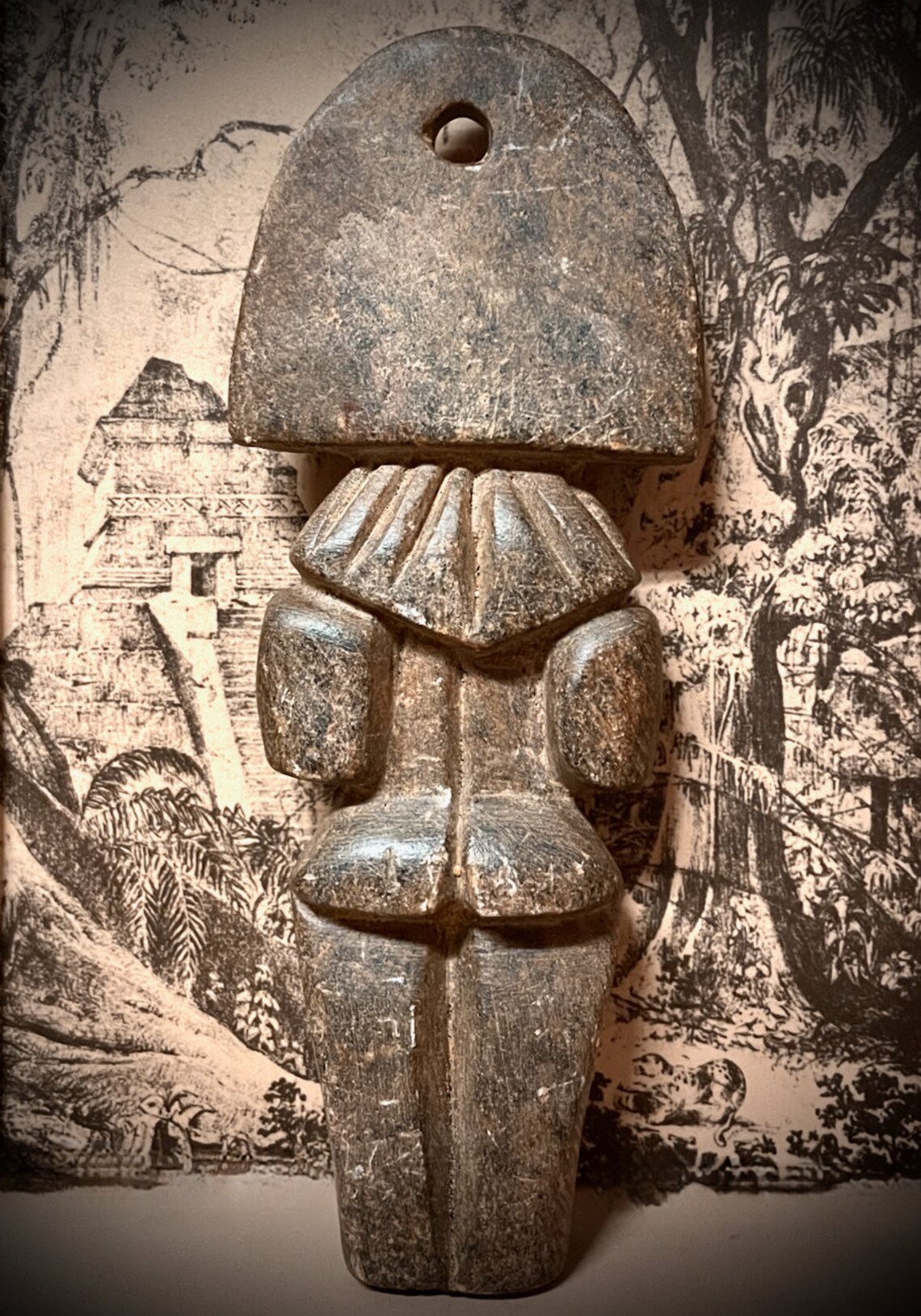 VINTAGE STONE OLMEC Squatting Female Fertility Deity or Corn Goddess ...