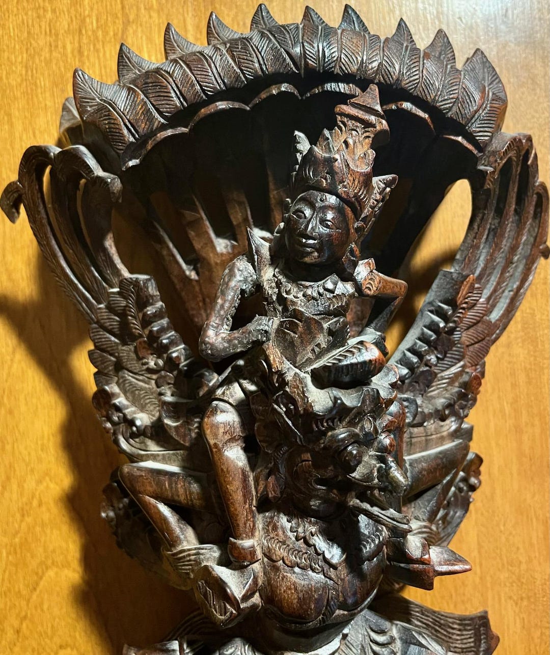 LORD SHIVA RIDING Garuda Large Elaborate 12 Inch Hand-carved Wooden ...