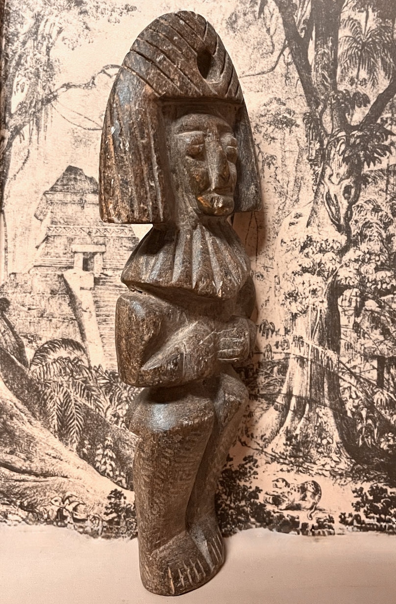 VINTAGE STONE OLMEC Squatting Female Fertility Deity or Corn Goddess ...